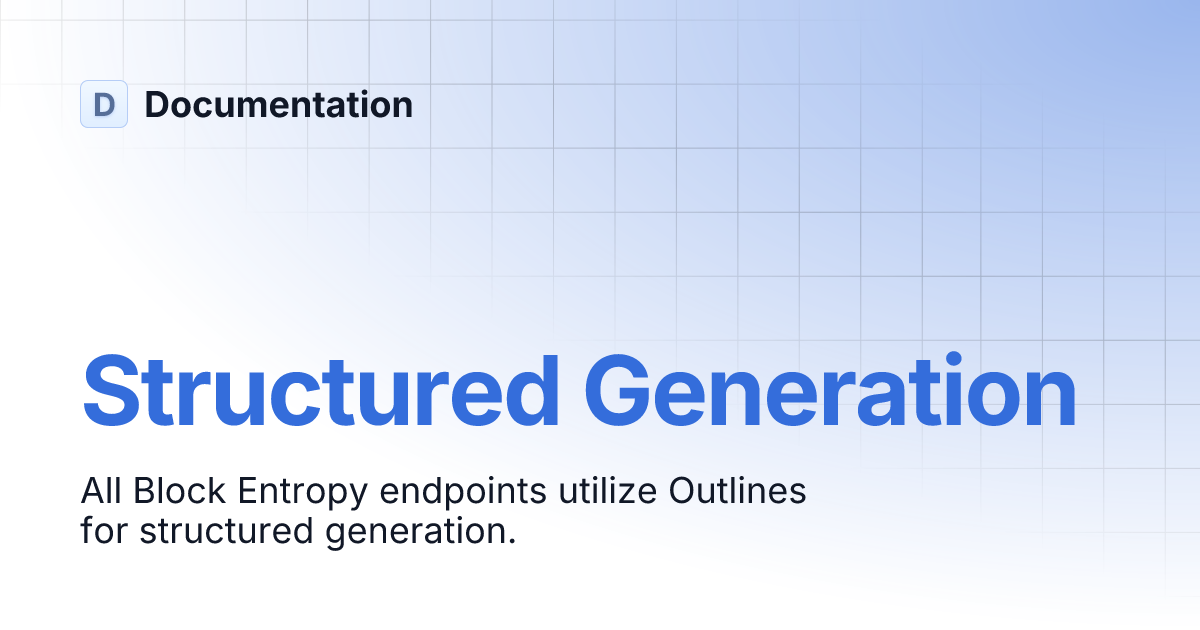 Structured Generation | Documentation